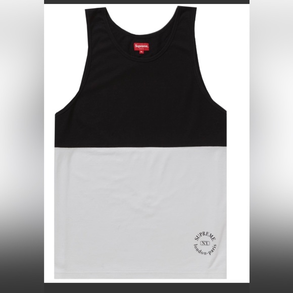 Supreme | Shirts | New Supreme Split Tank Top Black White Large | Poshmark